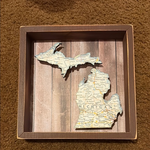 Art | Michigan Map Sign Wood | Poshmark